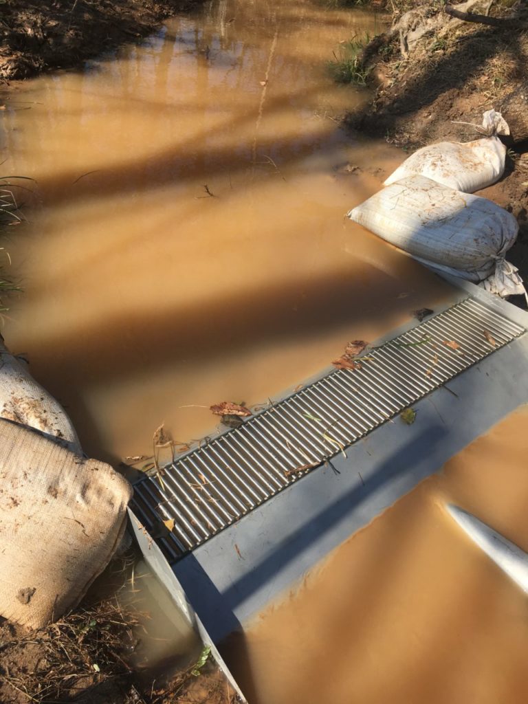 Bedload Sediment Collector Installed Small Stream – Streamside Systems